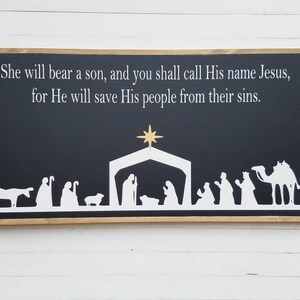 Nativity Scene Sign / Christmas Sign / Christmas Wall Decor / Christmas ...