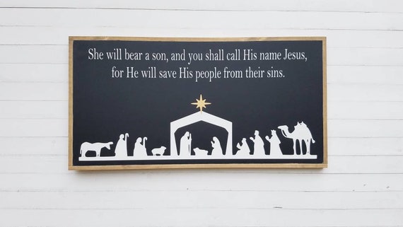 Nativity Scene Sign / Christmas Sign / Christmas Wall Decor / - Etsy