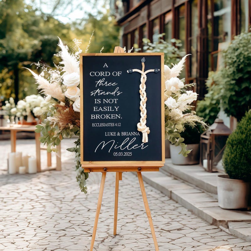 A Cord of Three Strands Wedding Sign - Etsy