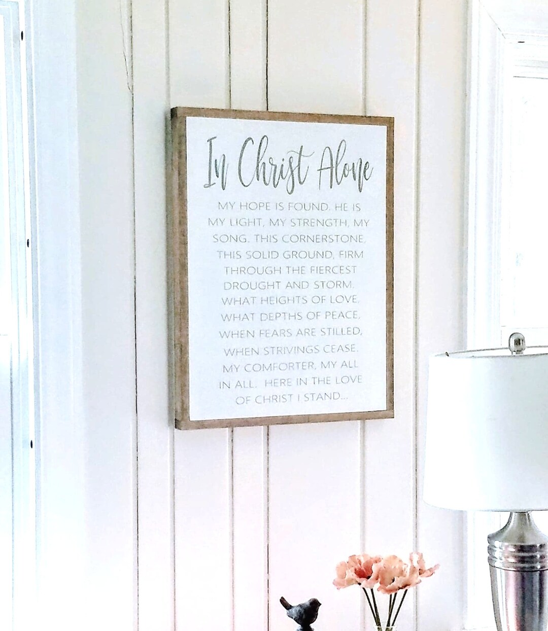 In Christ Alone / Wood Sign / Wooden Sign / Farmhouse Style / Christian ...
