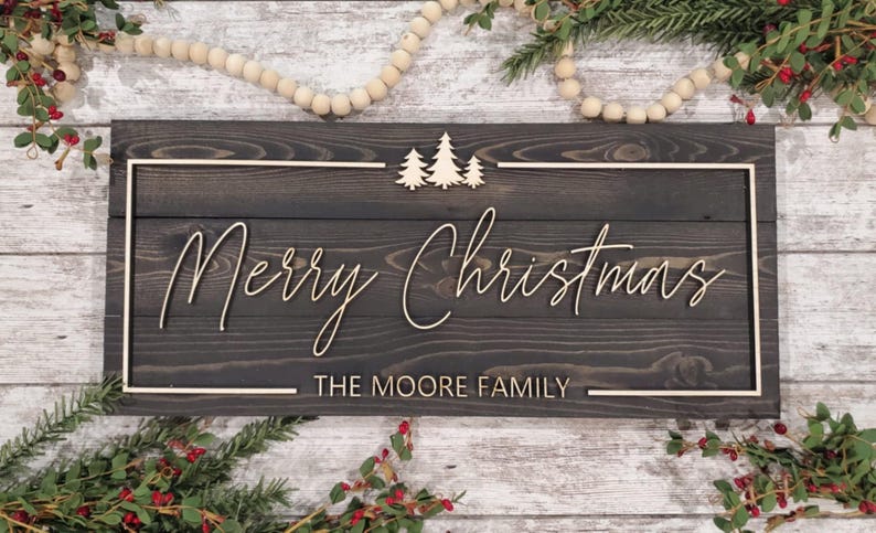 Custom Christmas Sign / Merry Christmas Sign / Farm House Christmas ...