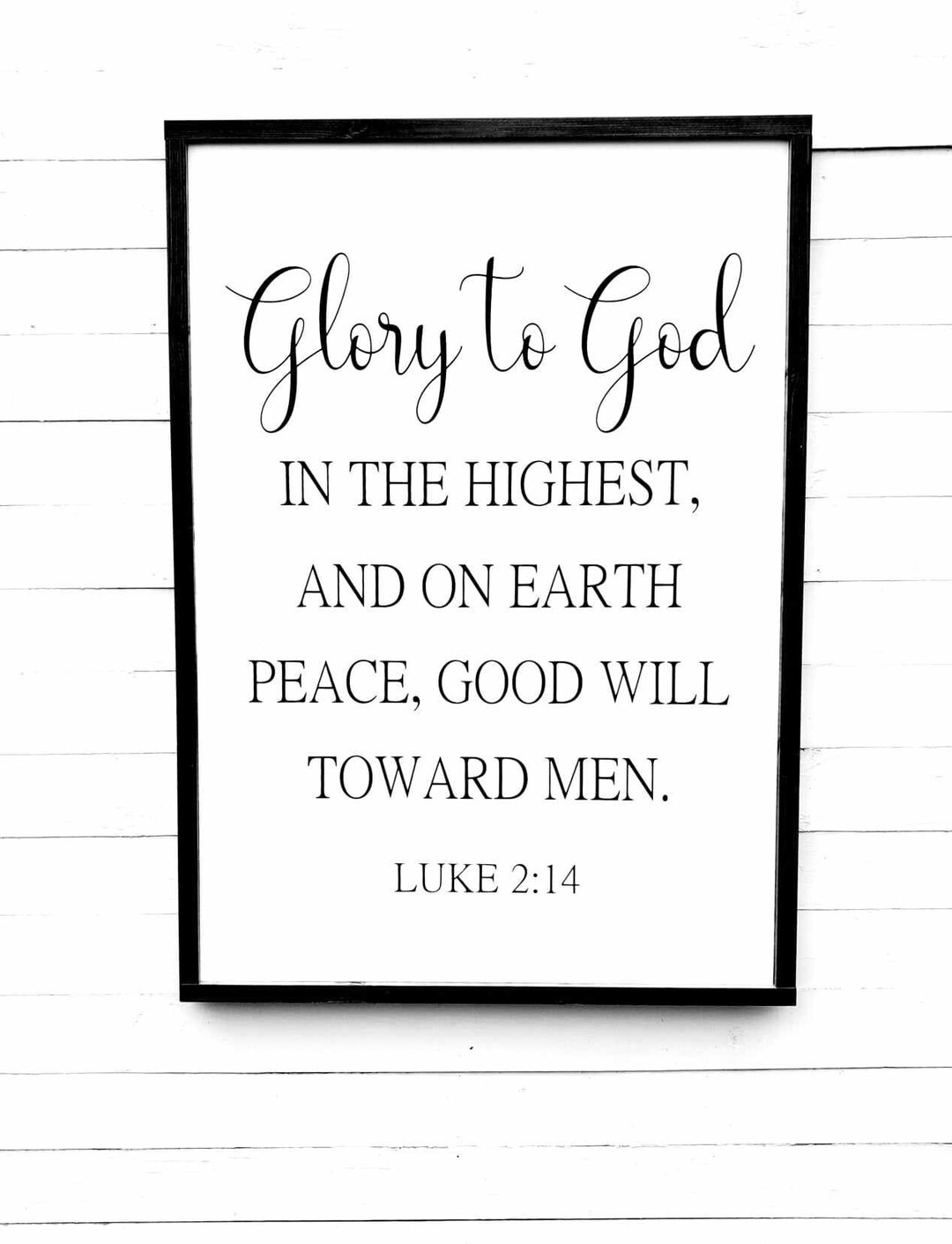 Christmas Sign / Glory to God in the Highest / Christian Christmas ...