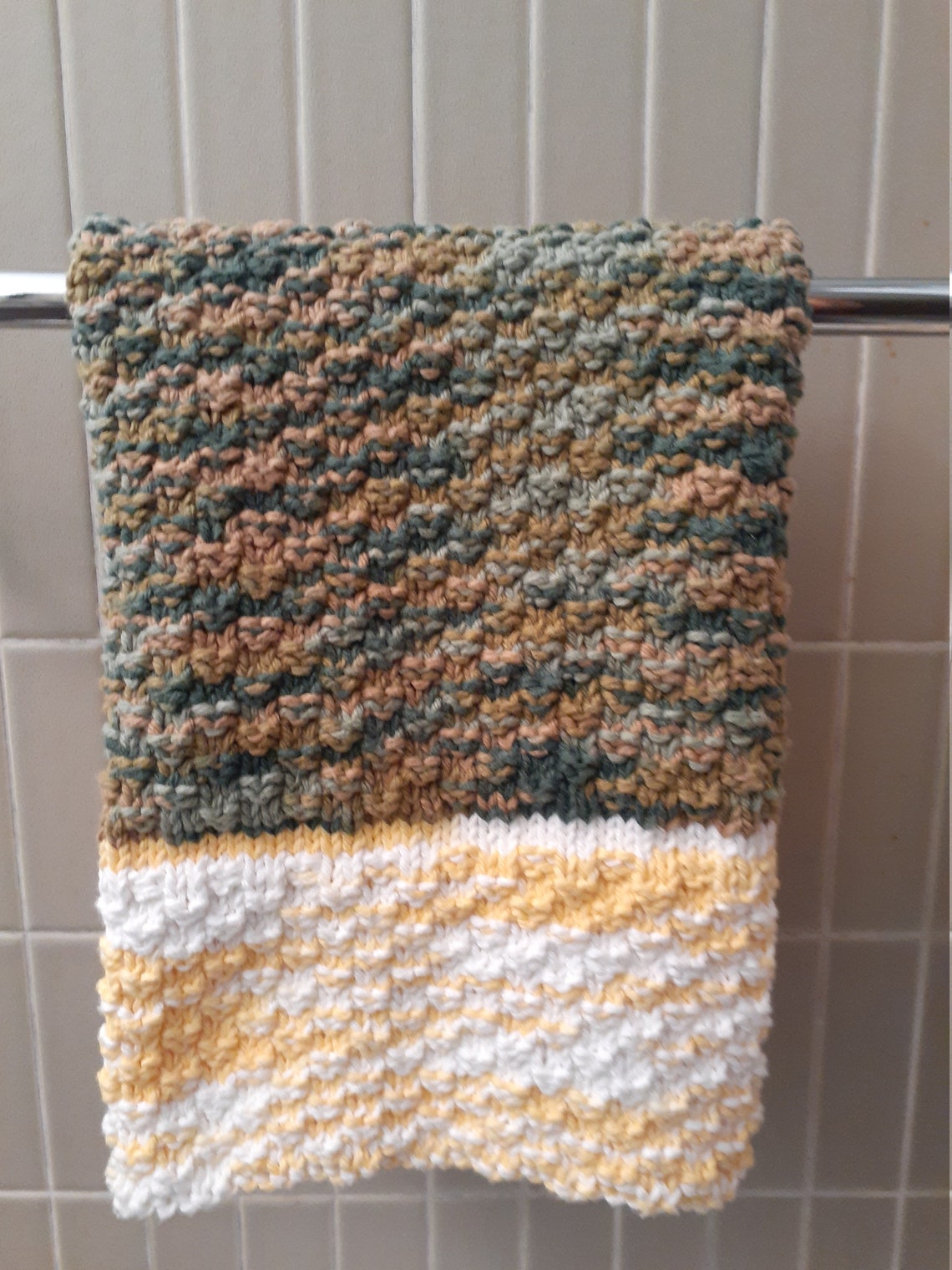 Hand-knitted Cotton Hand Towels, Guest Towels, Kitchen Towels, Knit ...