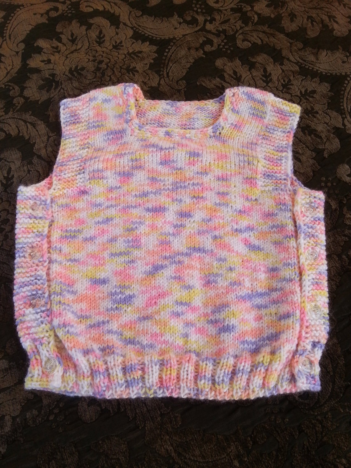 Hand-knitted Multi-color Girls Vest - Etsy
