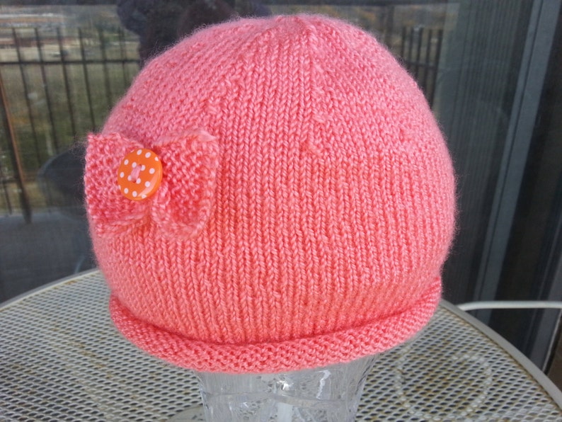 Knit Toddler Hat/knit Girl Hat/girls Knit Hat/kids Knit Hat/coral Knit ...