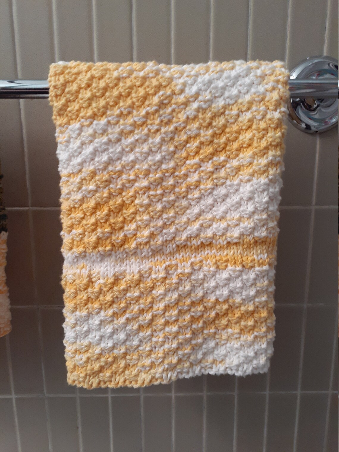 Hand-knitted Cotton Hand Towels, Guest Towels, Kitchen Towels, Knit ...
