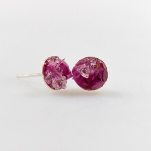 Ruby and Quartz Earrings/sterling Silver/modern Boho/small Stud ...