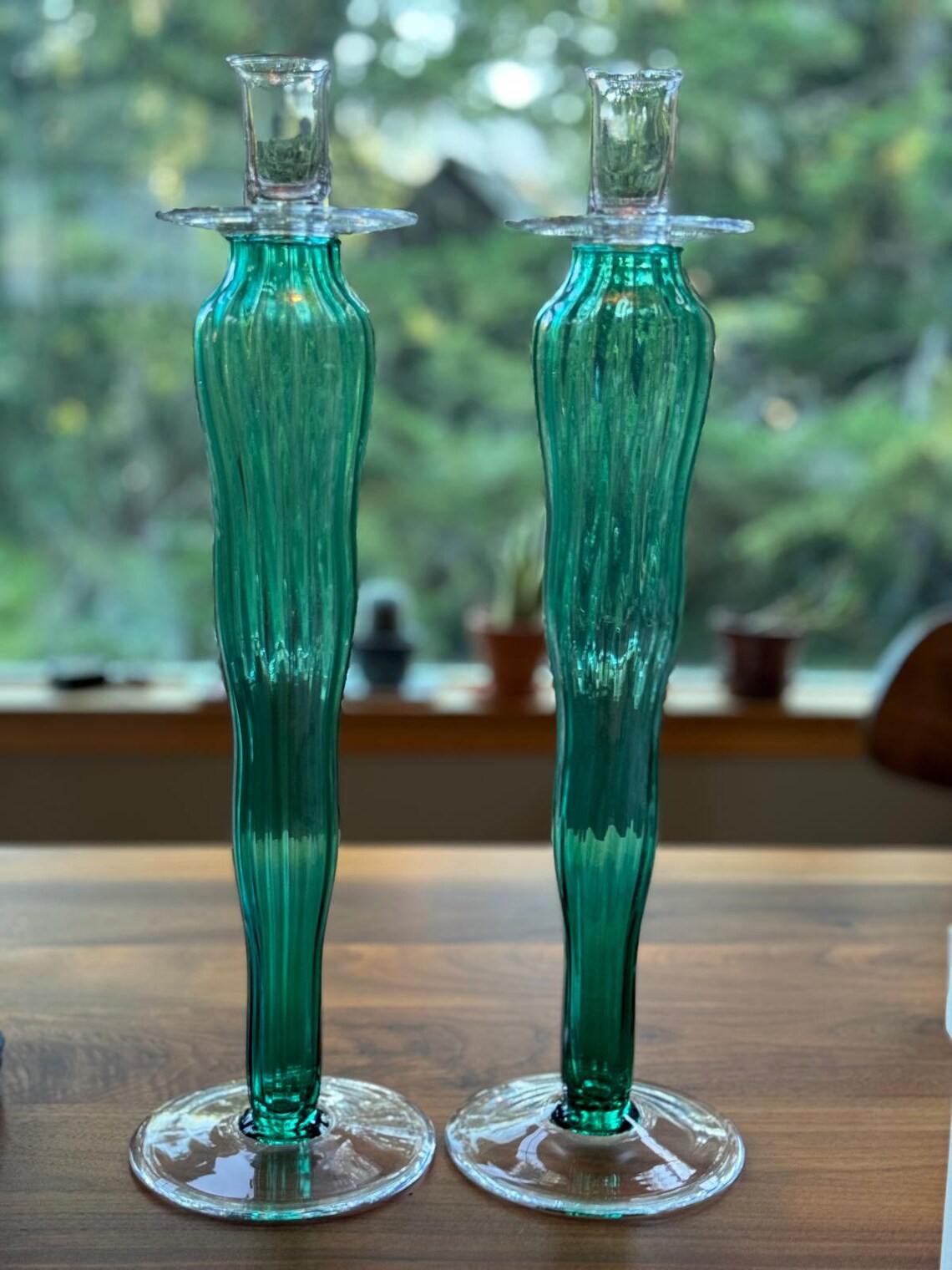 Beautiful Hand-blown Murano Italian Art Glass Candlestick Pair - Etsy