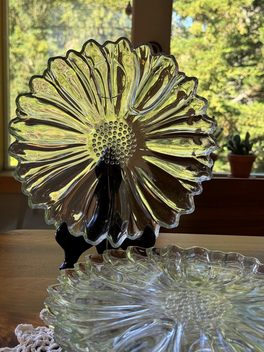 Vintage Colony Hazel Atlas Dahlia Clear Glass Snack Plate 10" - Etsy