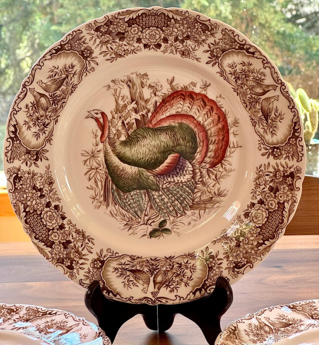 Vintage Johnson Brothers Native American wild Turkeys Made in England ...