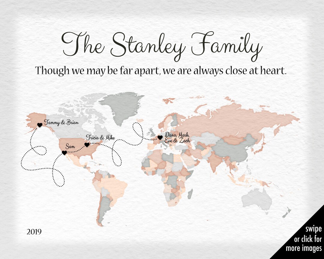 Military Family World Map Gift Personalized Keepsake Map for - Etsy