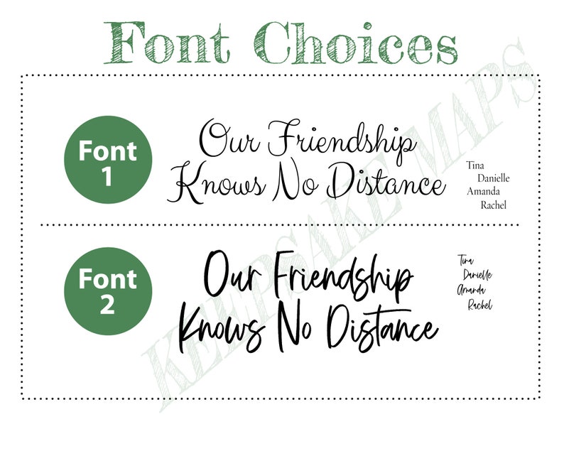 6 Place Friend Map Gift for Long Distance Best Friends - Etsy