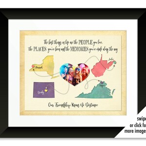 Custom Friend Map Gifts, 4 Places Friend Map With Photo, Girls Weekend ...
