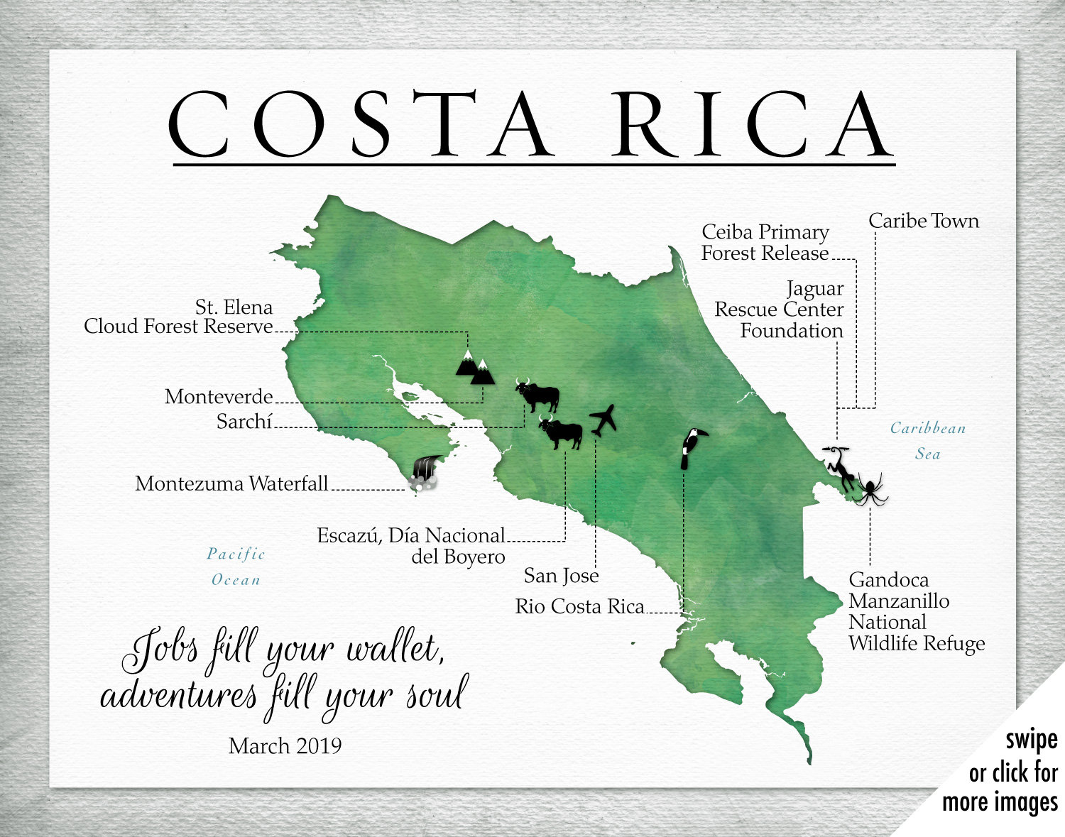 Map Showing Costa Rica