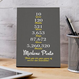 Personalized 10 Year Work Anniversary Print: Doctor Gift, Employee ...