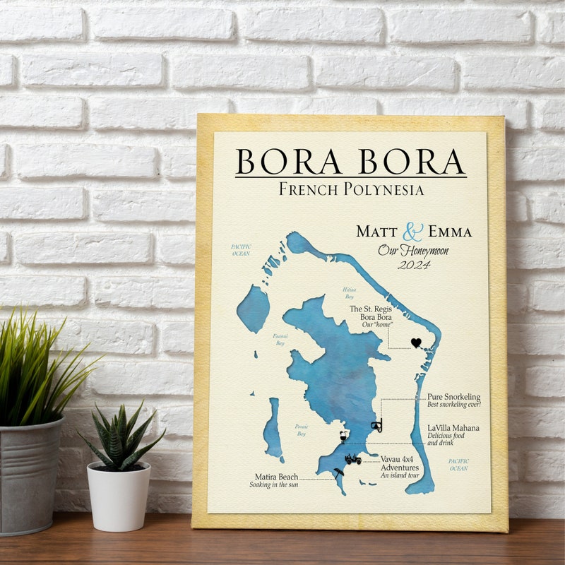Bora Bora Map - Etsy
