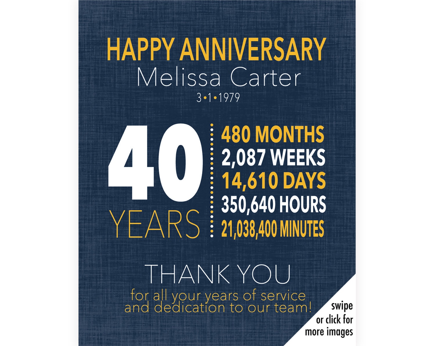 40 Year Work Anniversary Gift 40 Year Anniversary | Etsy