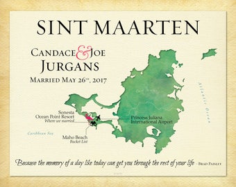 St Martin Map Art - Etsy