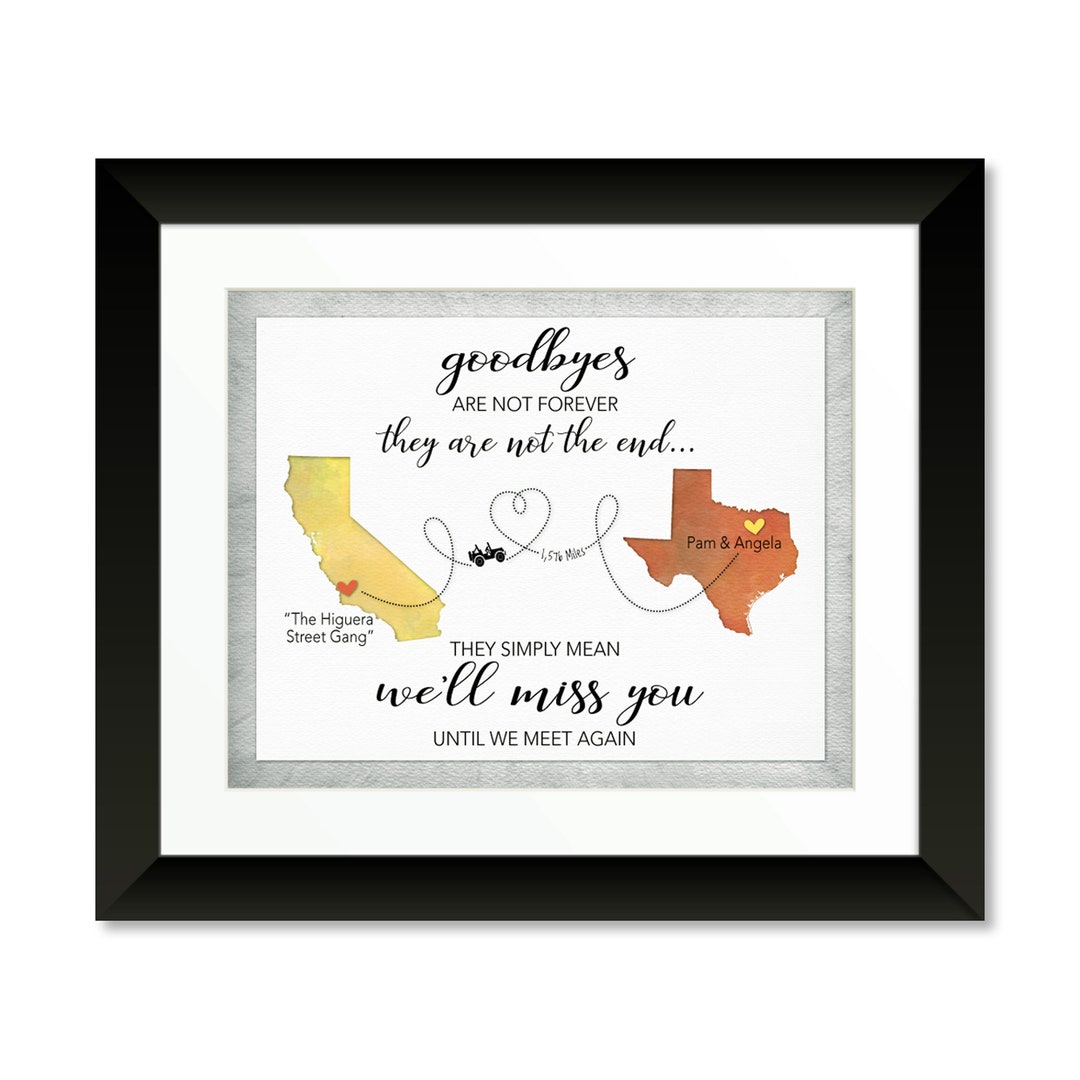 Going Away Family Friends Gift Personalized, 2 Places Keepsake Map - Etsy