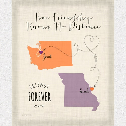 Long Distance Friendship Gift Best Friends Gift Gift for - Etsy
