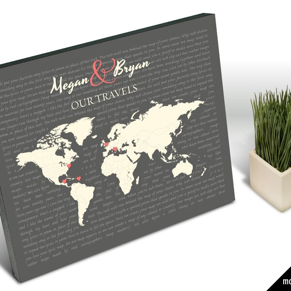 World Map With Lyrics - Etsy