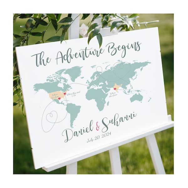 Guest Book Map - Etsy