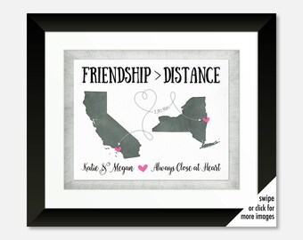 Long Distance Map - Etsy