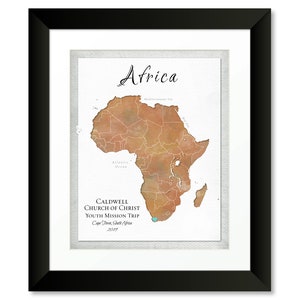 Custom Africa Map, Custom Map of Africa, Travel Gift Idea, Travel ...