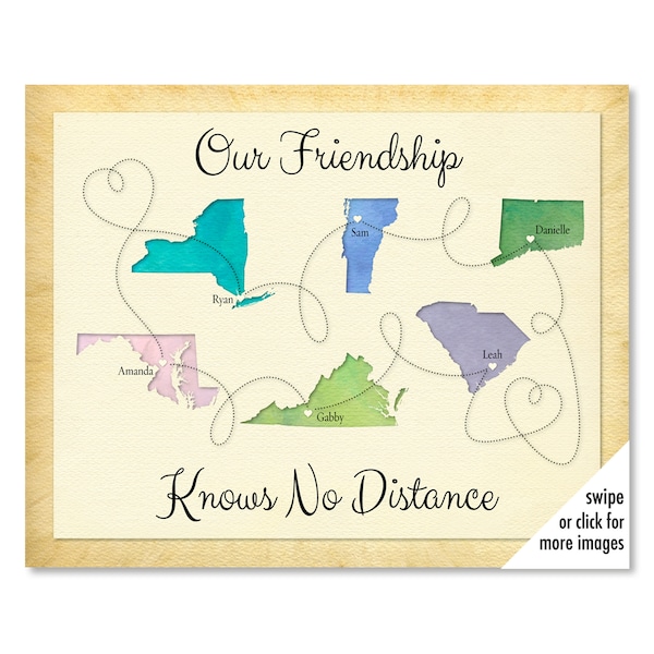 Best Friends Map - Etsy