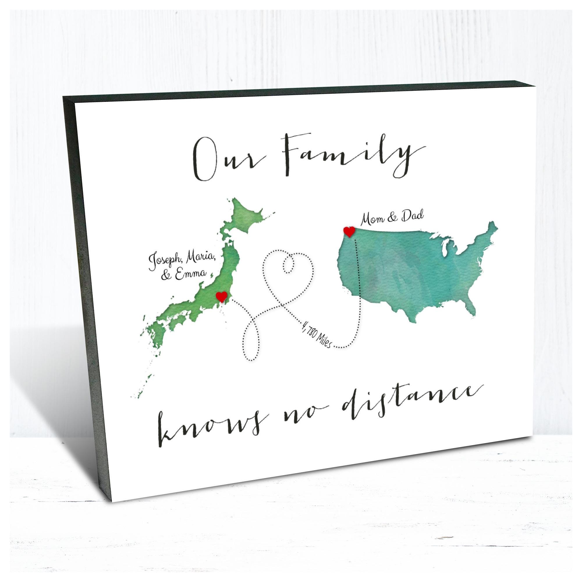 Personalized Long Distance Family Map Print: Keepsake Gift - Etsy