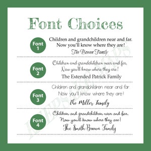 Map of Where Our Family Lives Keepsake Map for Parents, Grandparents ...