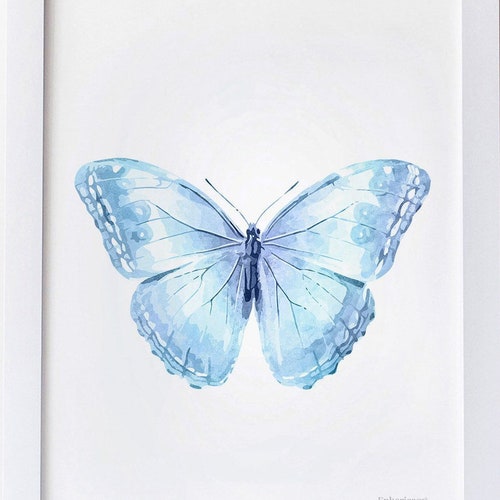 Baby Blue Butterfly Printable Art 12x16 Art Print for | Etsy