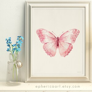Light Pink Butterfly Wall Decor Pale Pink Baby Girl Art - Etsy