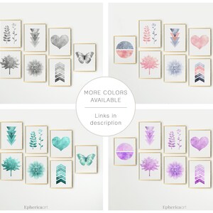 Printable Set Wall Art for Teen Girl Bedroom Decor Light Blue Gold Cute ...