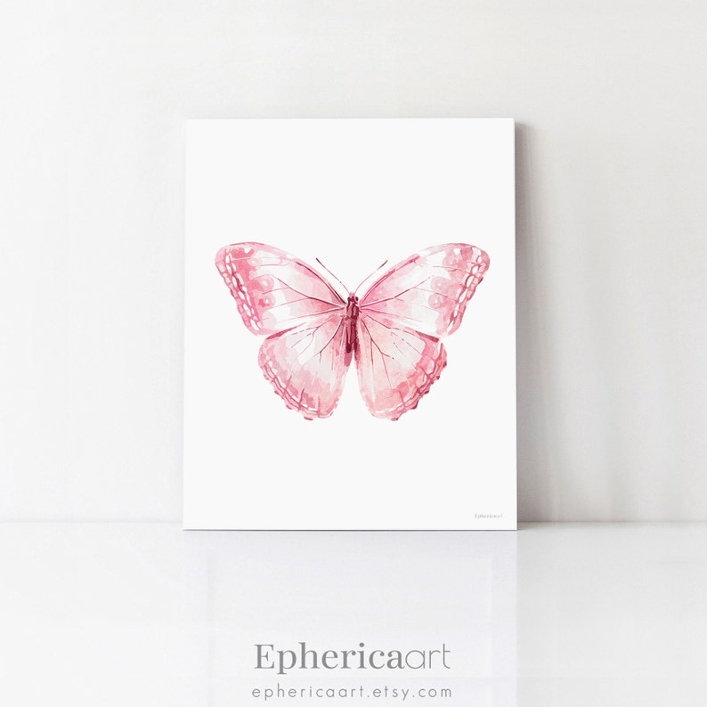 Light Pink Butterfly Wall Decor Pale Pink Baby Girl Art - Etsy
