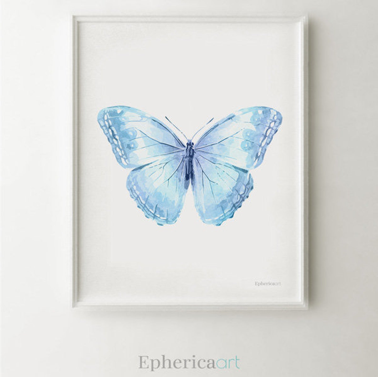 Baby Blue Butterfly Printable Art 12x16 Art Print for | Etsy