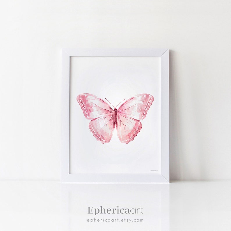 Light Pink Butterfly Wall Decor Pale Pink Baby Girl Art - Etsy
