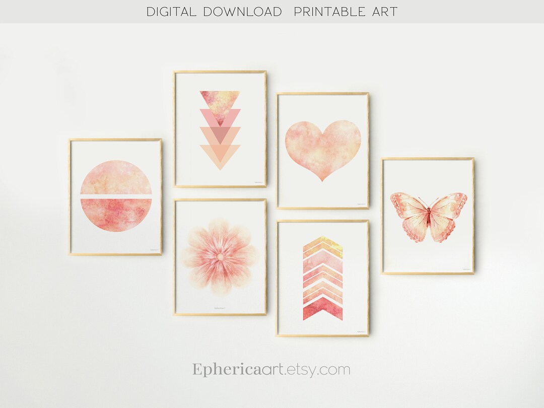 Teen Girl Room Set 6 Prints for Bedroom Girly Gallery Wall Decor Idea ...