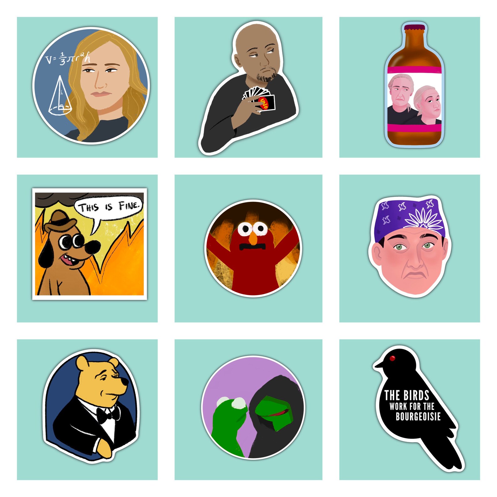 Random Funny Meme Stickers Meme Sticker Pack Stickers | Etsy