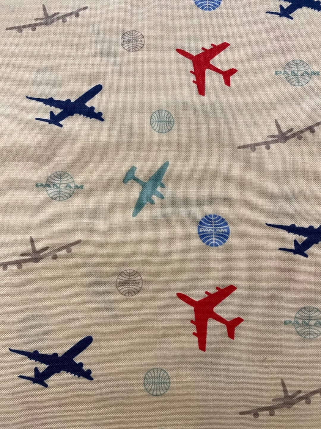 Pan-am Airplane Fabric by Riley Blake Fabrics on Off-white - Etsy