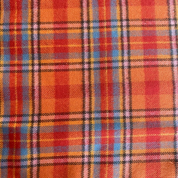Orange Plaid Fabric - Etsy