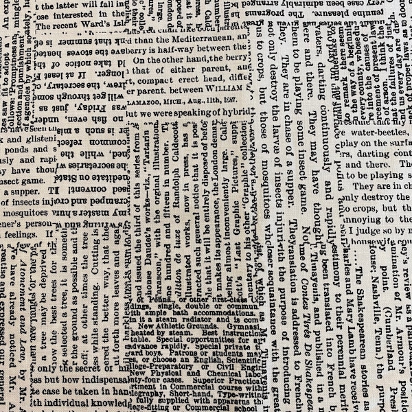 Text Print Fabric - Etsy