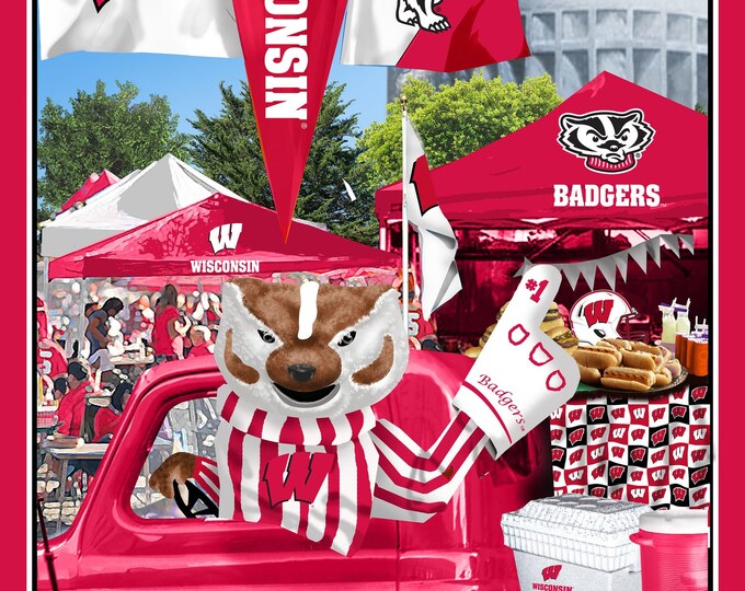 Wisconsin Badger Fabric Large Panel by Sykel Industries - Etsy
