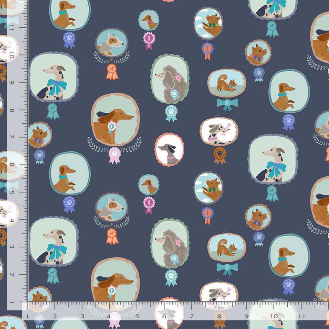 Ruff Day in Mutts About You Navy by Dear Stella - Etsy