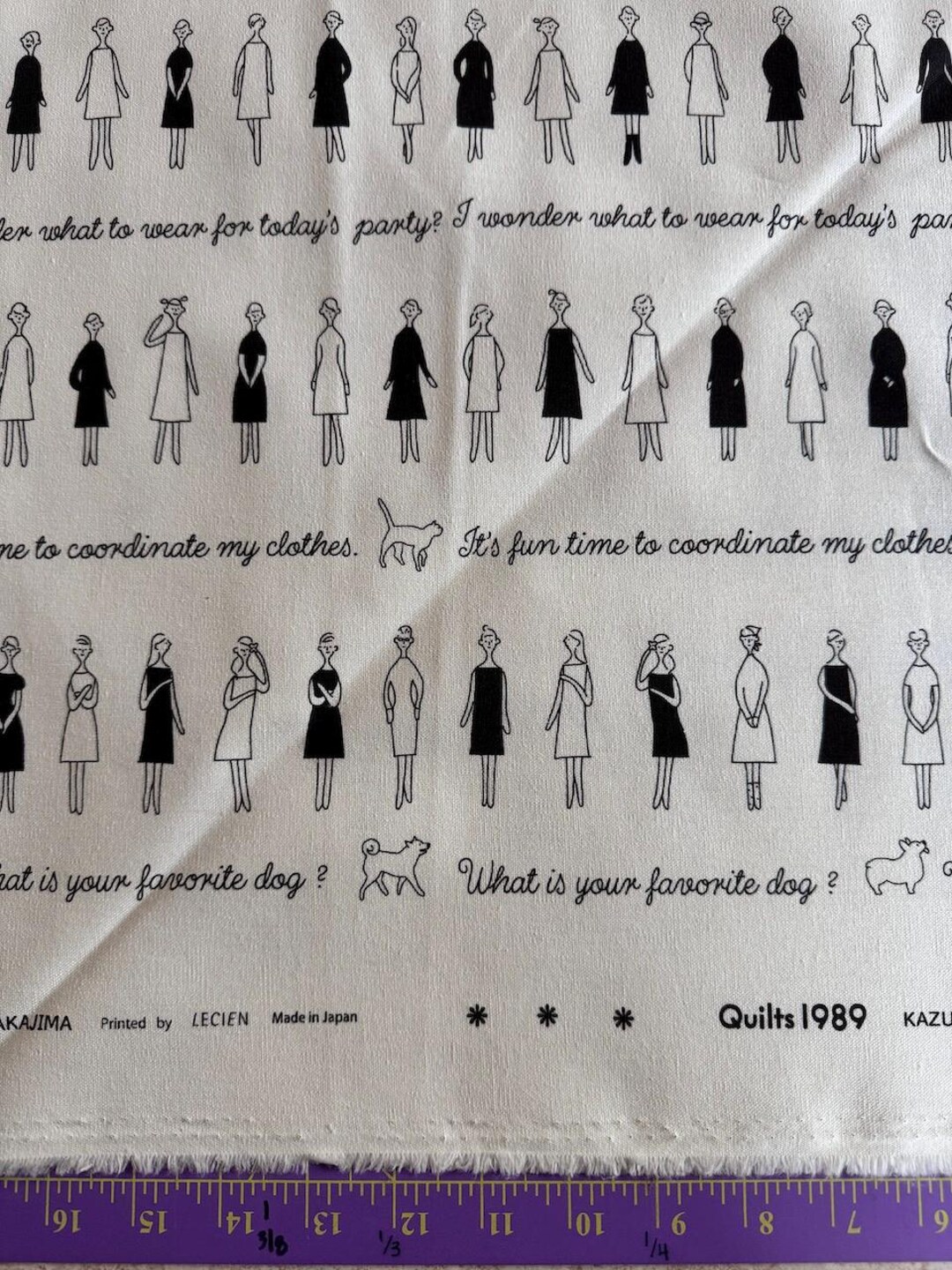 100 Ladies Fabric Border Pattern Cotton/linen by Lecien Fabrics in ...