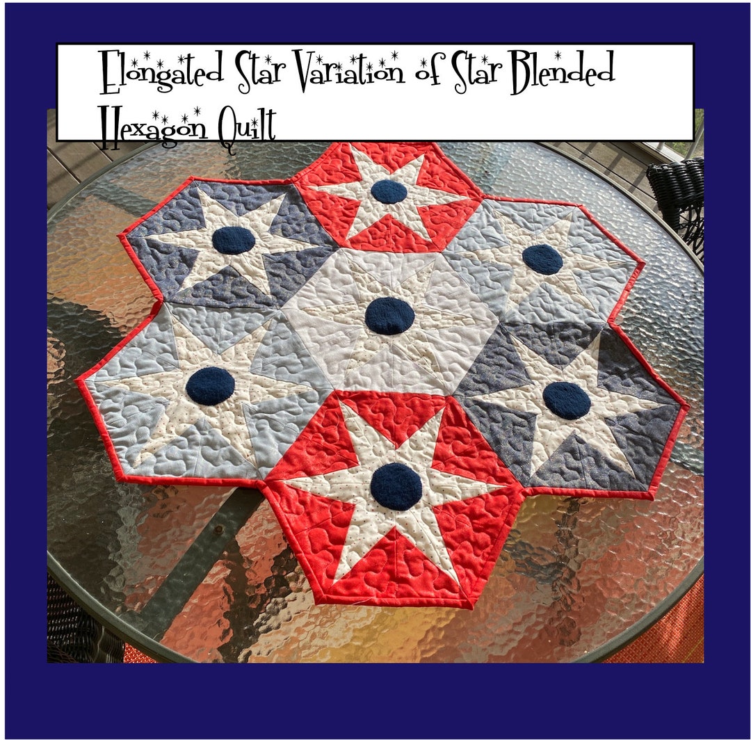 Elongated Star Blended Hexagon Add on Pattern - Etsy