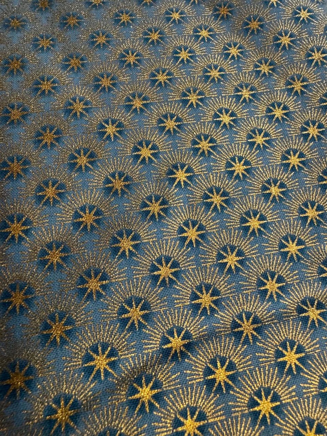 Luna Glow Gold Metallic by Makower Fabrics in Color T (teal) - Etsy