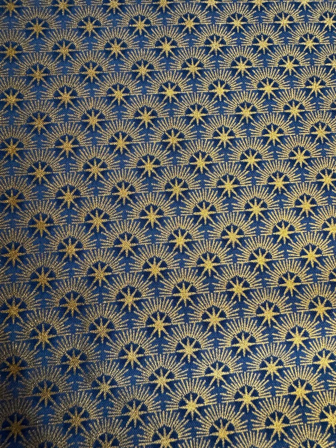 Luna Glow Gold Metallic by Makower Fabrics in Color B (blue) - Etsy