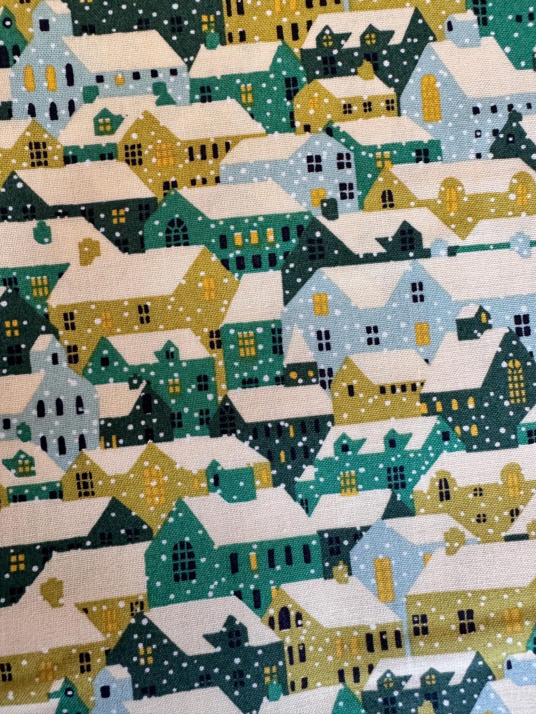 Liberty Fabrics Snowy Rooftops A From Festive Fair Collection for Riley ...