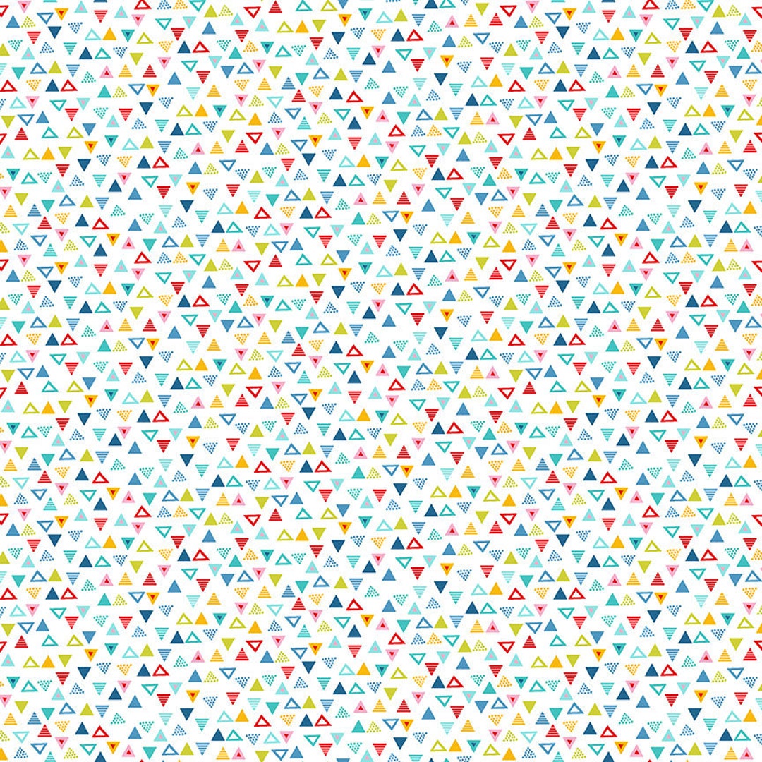Triangle in White From Pool Party by Makower Fabrics - Etsy
